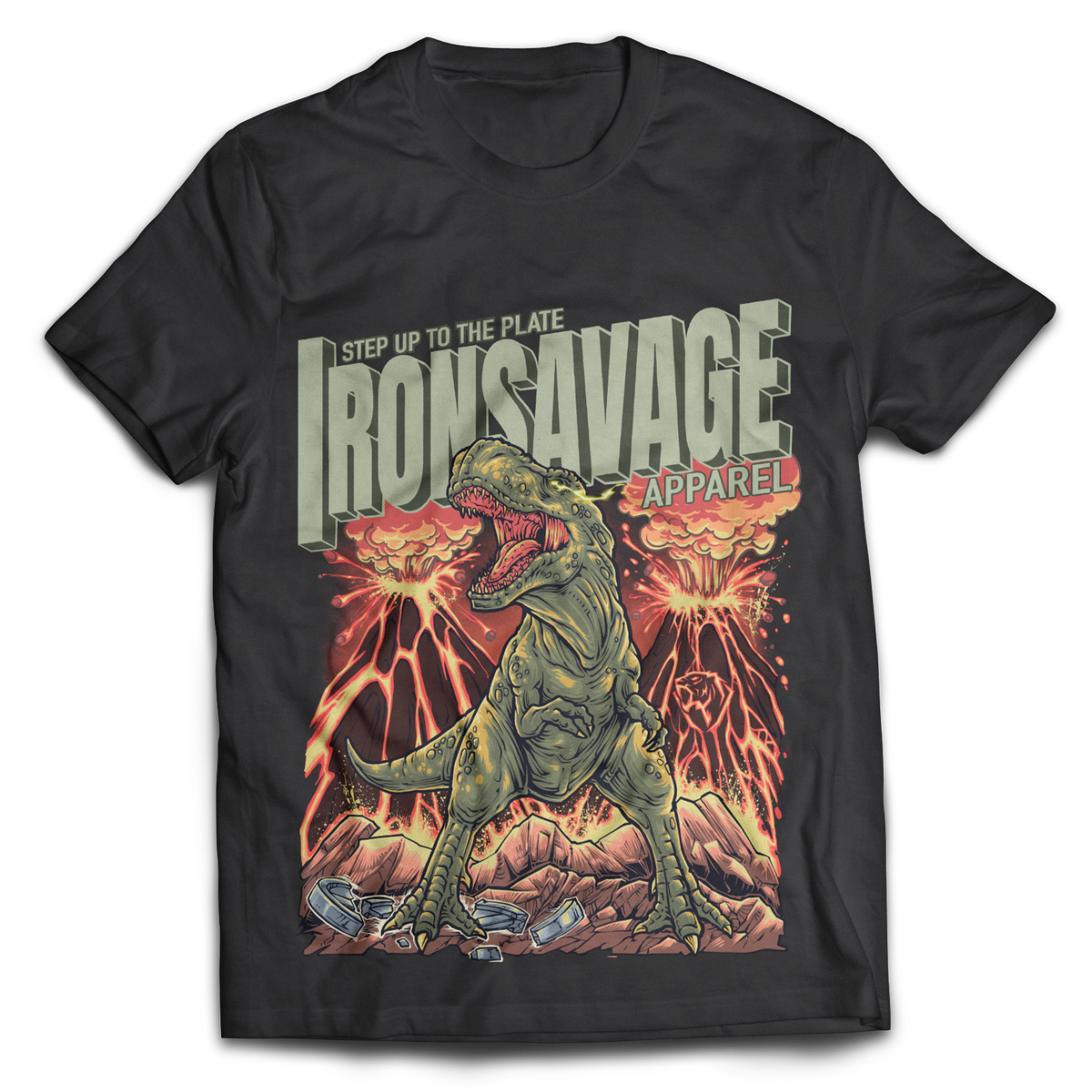 T-rex: Step up to the plate T-shirt – Iron Savage Apparel